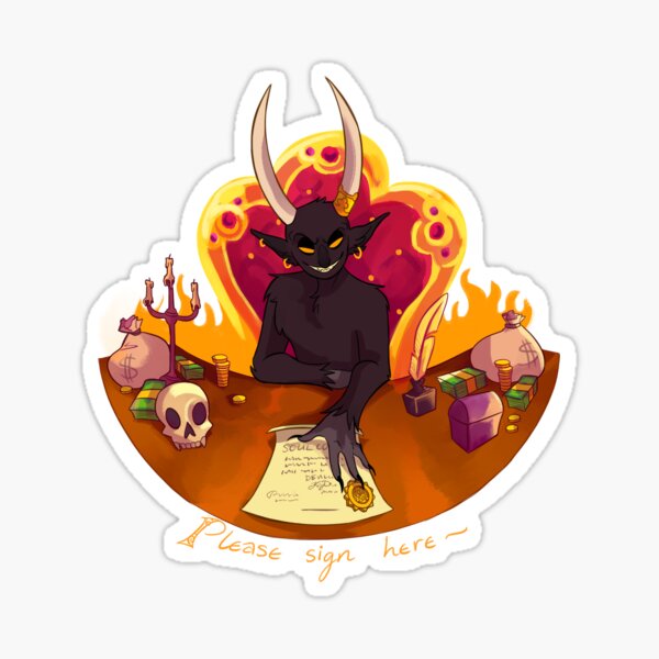 "Please sign here~" Sticker for Sale by brightgoat | Redbubble