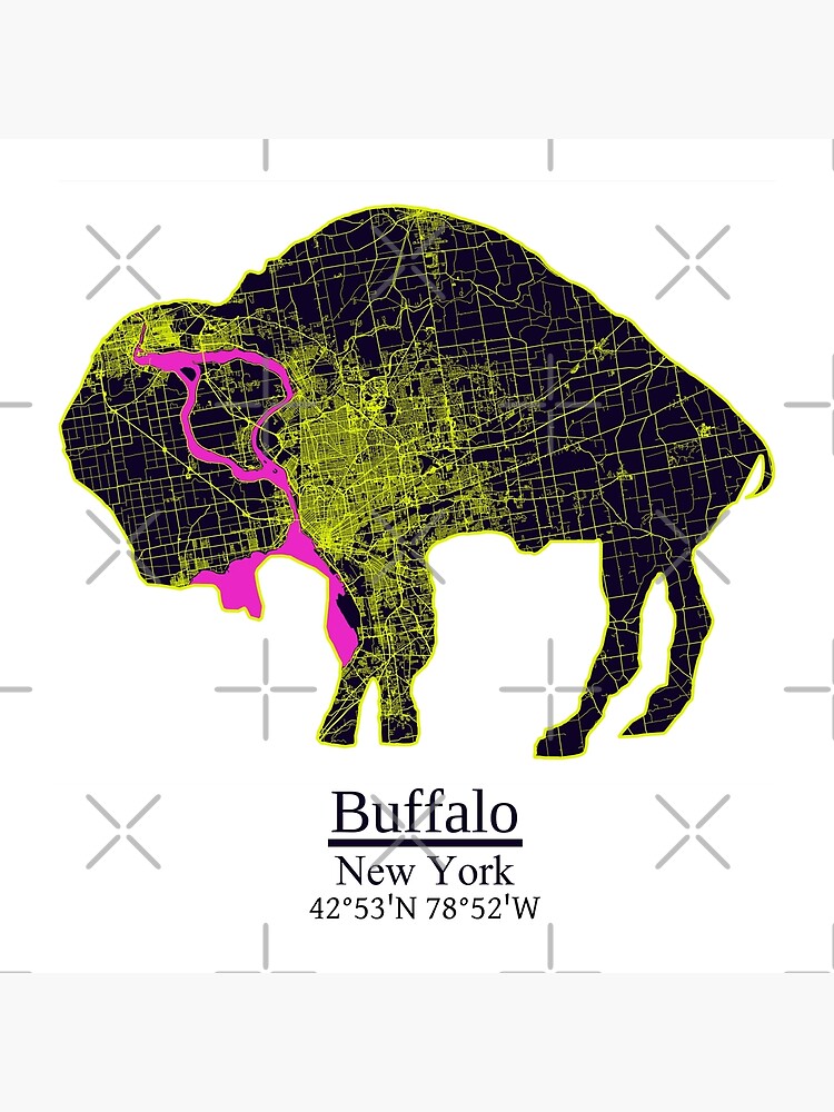BUFFALO NY THEMED MAP ART - v2 Premium Matte Vertical Poster sold by ...
