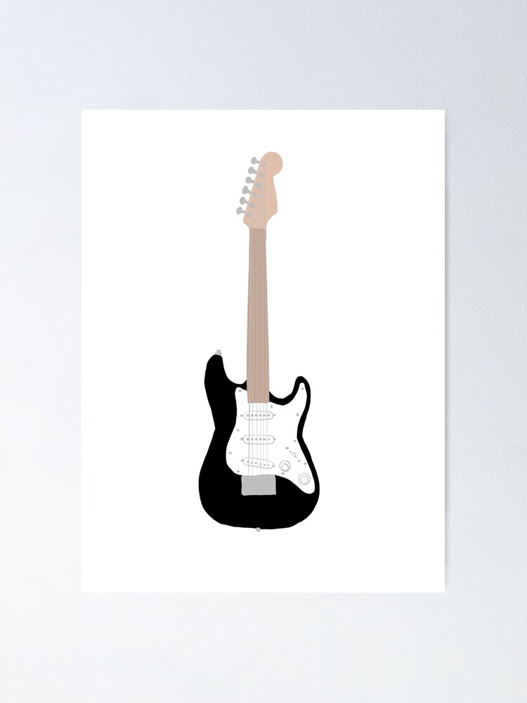 "black electric guitar sticker" Poster for Sale by glowingly | Redbubble