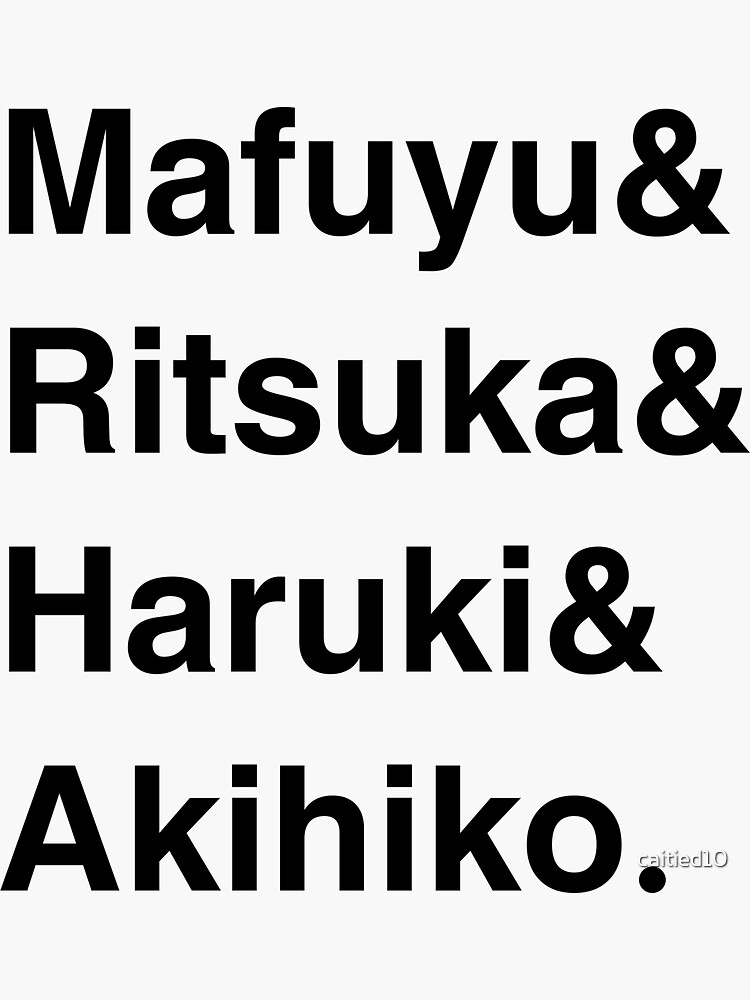 "Given Anime Names List" Sticker for Sale by caitied10 | Redbubble