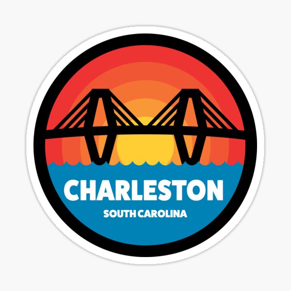 "Charleston South Carolina Sunset Ravenel Bridge" Sticker for Sale by ...