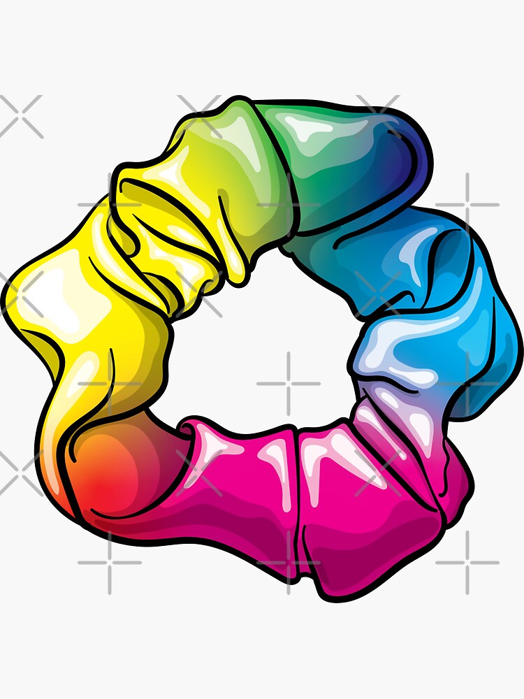 "Rainbow Scrunchie Sticker" Sticker by SunNoonPark | Redbubble