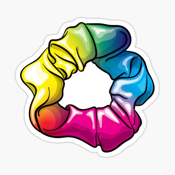 "Rainbow Scrunchie Sticker" Sticker by SunNoonPark | Redbubble