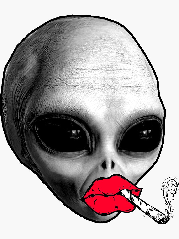 "Stoned Alien" Sticker for Sale by Audruselka | Redbubble