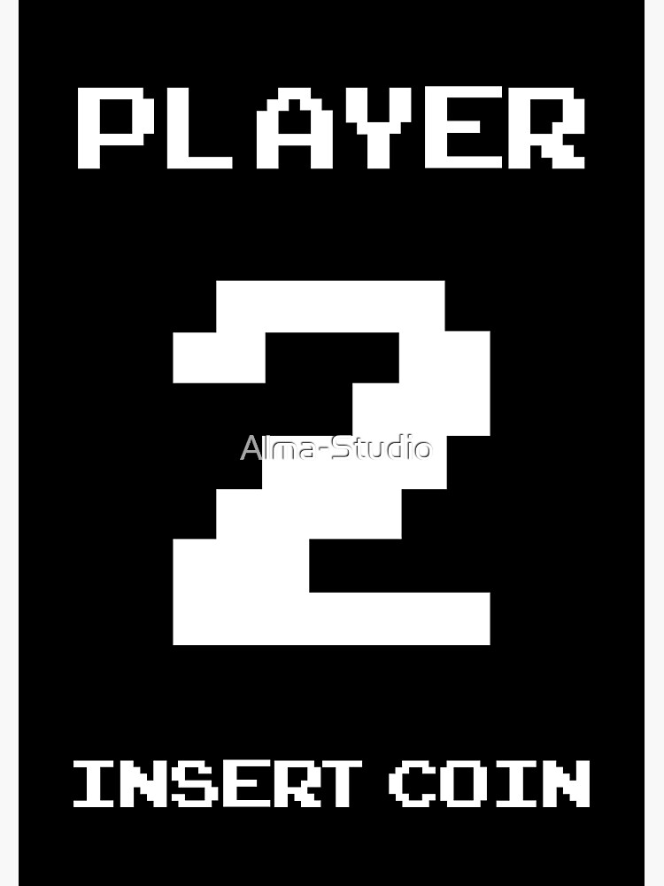 "Player 2, Insert Coin, geek and gamer design" Sticker by Alma-Studio ...