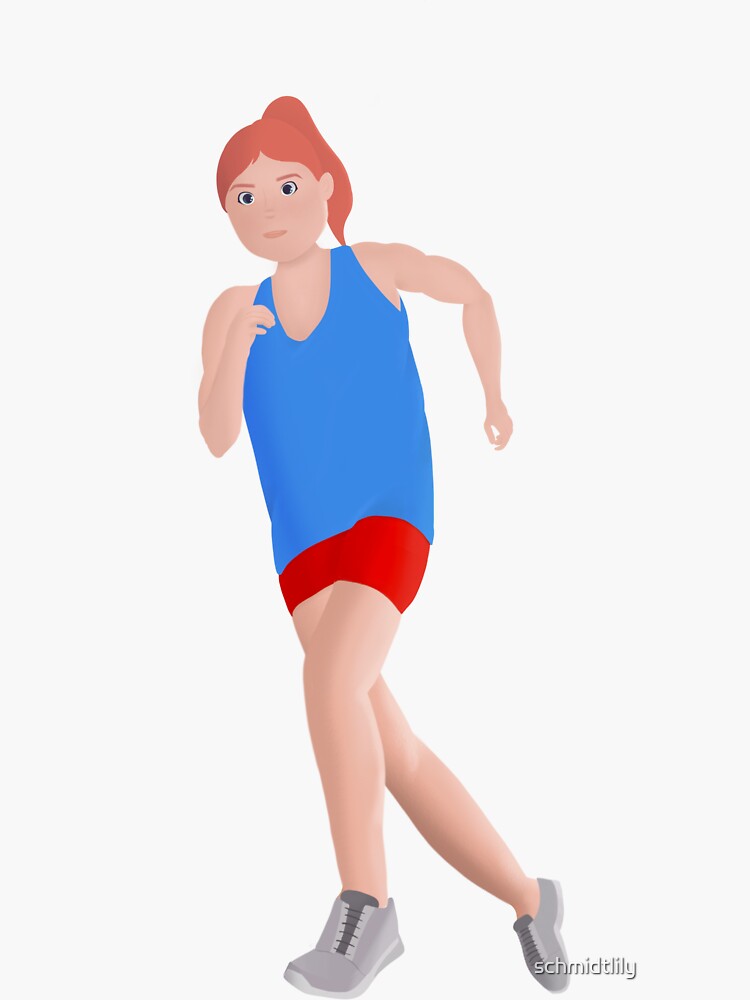 "Running Girl" Sticker by schmidtlily | Redbubble