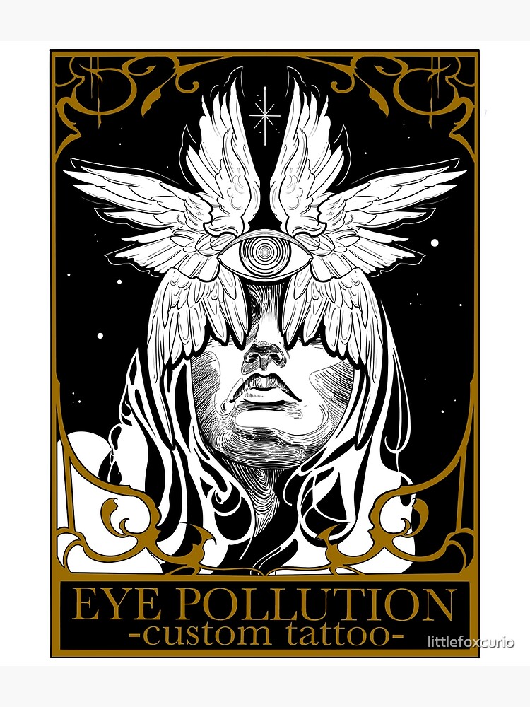 "Eye pollution tattoo " Poster for Sale by littlefoxcurio | Redbubble