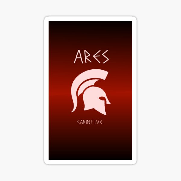 "Percy Jackson: Cabin Five - Ares" Sticker for Sale by sarahgrant24601 ...