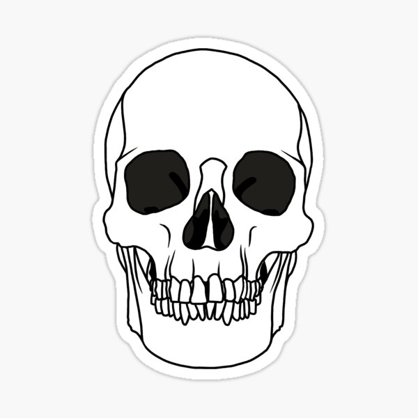 "Black and white skull" Sticker for Sale by hanameda | Redbubble