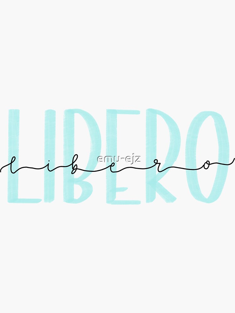 "Hand lettered Libero Design" Sticker for Sale by emu-ejz | Redbubble