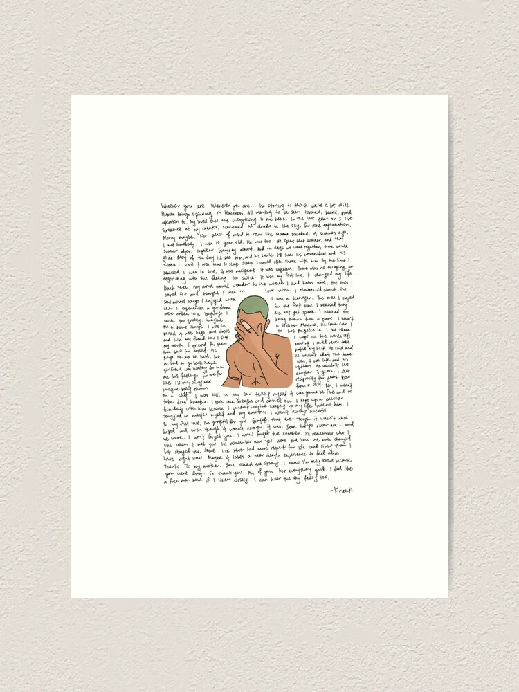 "Frank Ocean Coming Out Letter" Art Print for Sale by yoyotwinkles ...