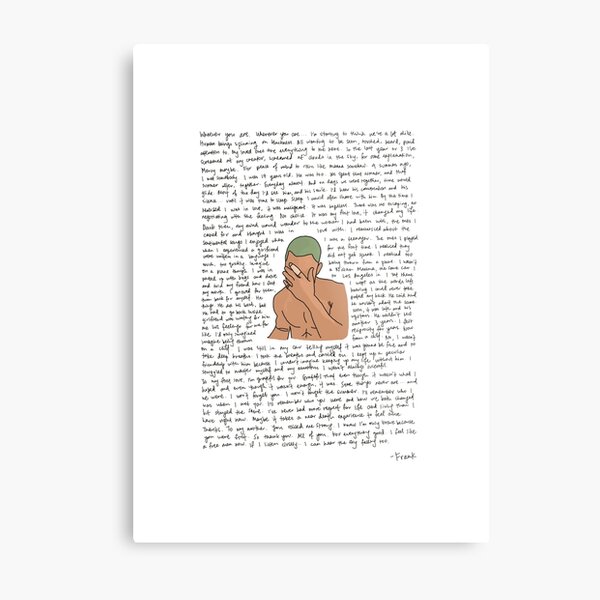 "Frank Ocean Coming Out Letter" Metal Print for Sale by yoyotwinkles ...