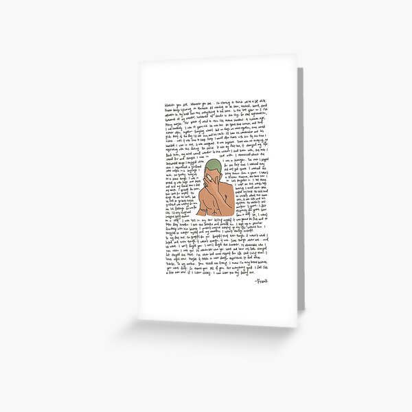 "Frank Ocean Coming Out Letter" Greeting Card for Sale by yoyotwinkles ...