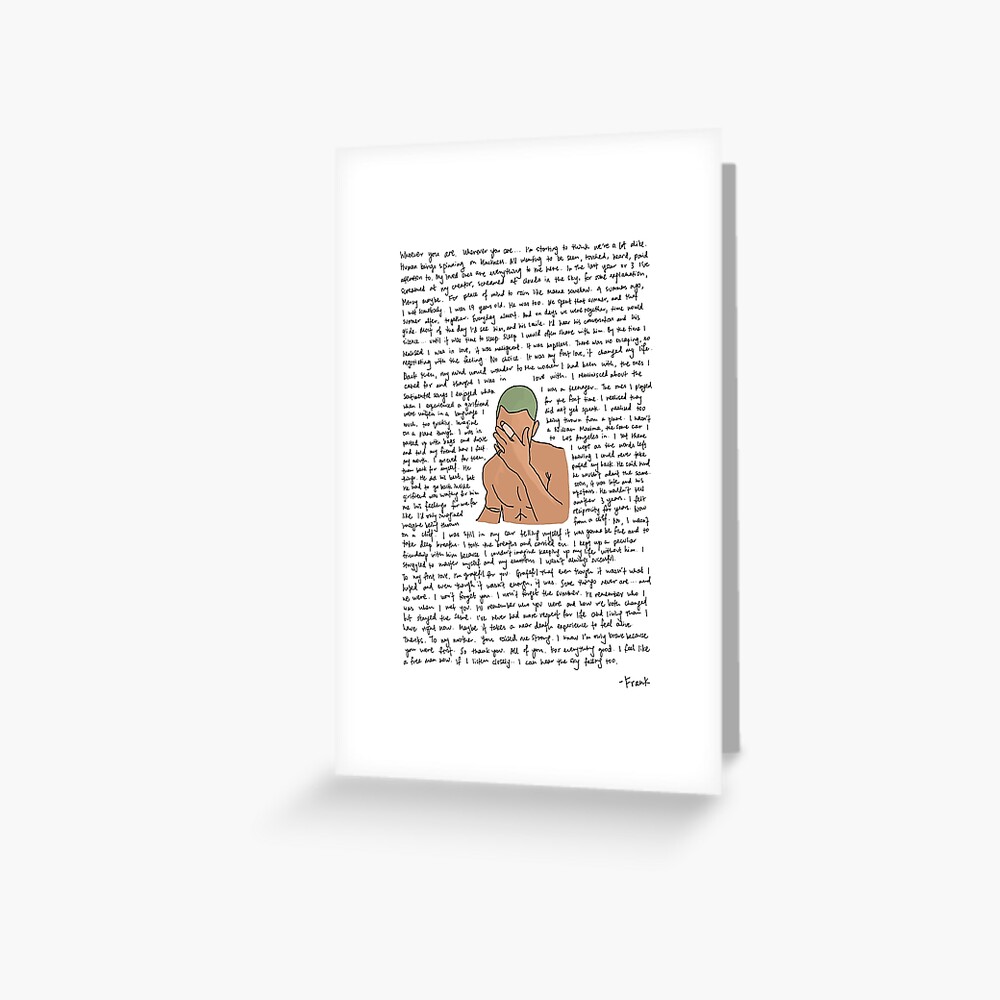 "Frank Ocean Coming Out Letter" Greeting Card for Sale by yoyotwinkles ...