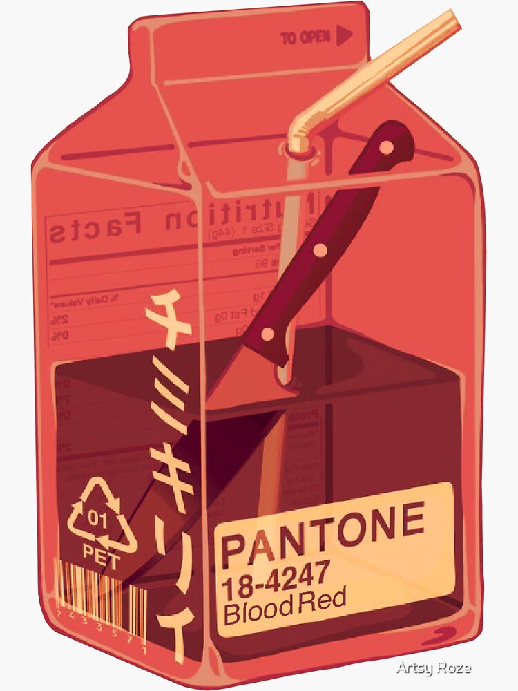 "Blood Red Pantone juice " Sticker by sammmmmrose | Redbubble