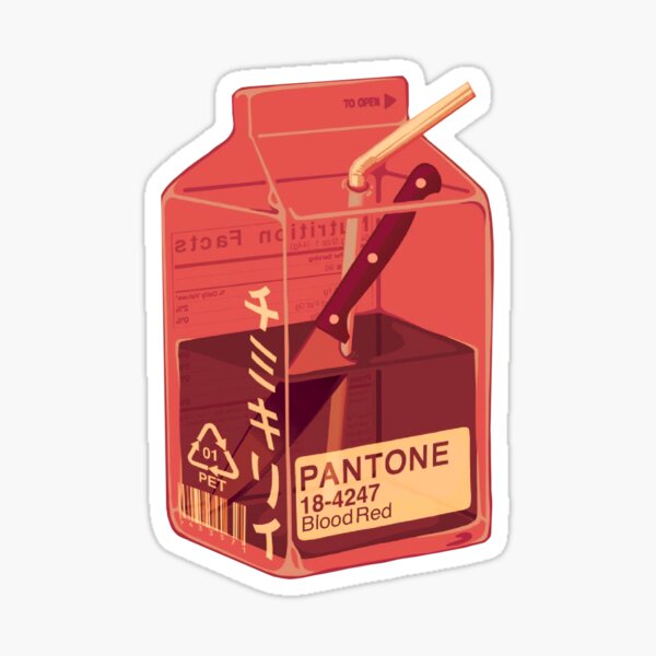 "Blood Red Pantone juice " Sticker by sammmmmrose | Redbubble