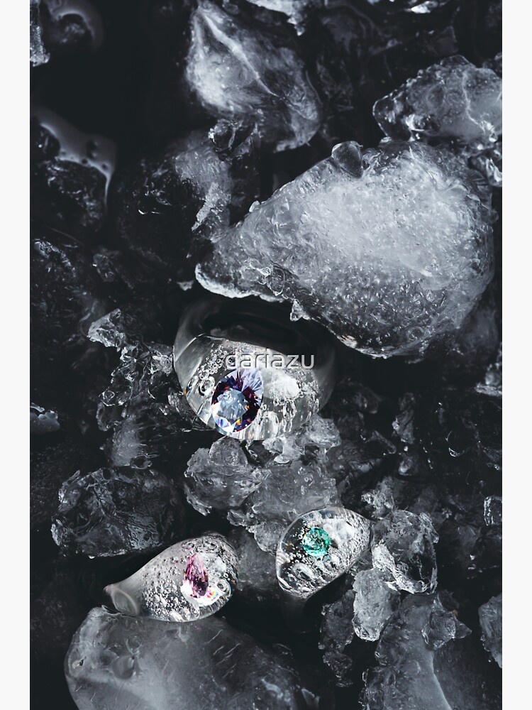 "Transparent icy rings made from glass in ice and water" Sticker for ...