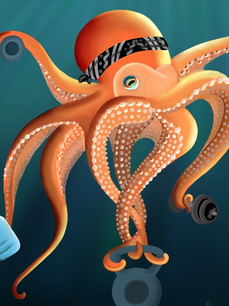 "Octopus trainer lifting weights." iPhone Case for Sale by ...
