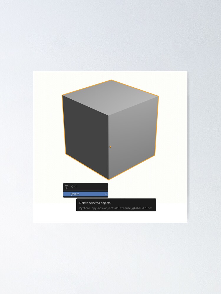  blender Delete Default Cube Poster By Ngraphicg Redbubble