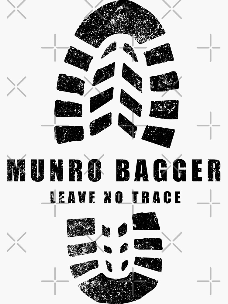 "Munro Bagger - Leave No trace - Hillwalking Munro Bagger Distressed ...