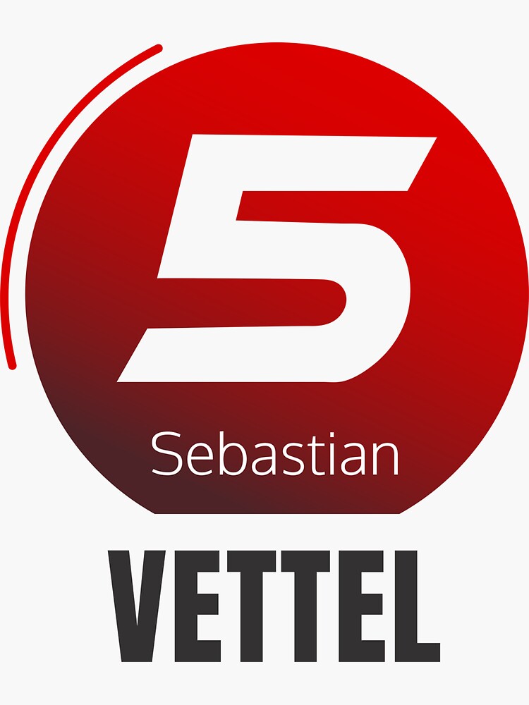 "Sebastian Vettel - Formula 1 Ferrari - Number 5" Sticker for Sale by ...