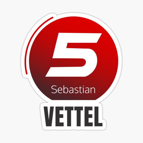 "Sebastian Vettel - Formula 1 Ferrari - Number 5" Sticker for Sale by ...