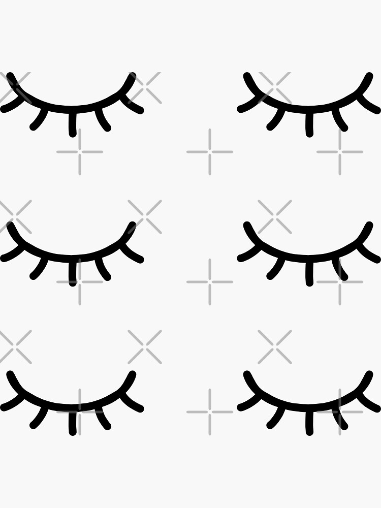 "eyelashes sticker pack" Sticker for Sale by trajeado14 | Redbubble