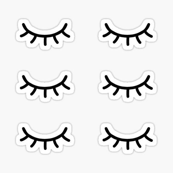 "eyelashes sticker pack" Sticker for Sale by trajeado14 | Redbubble