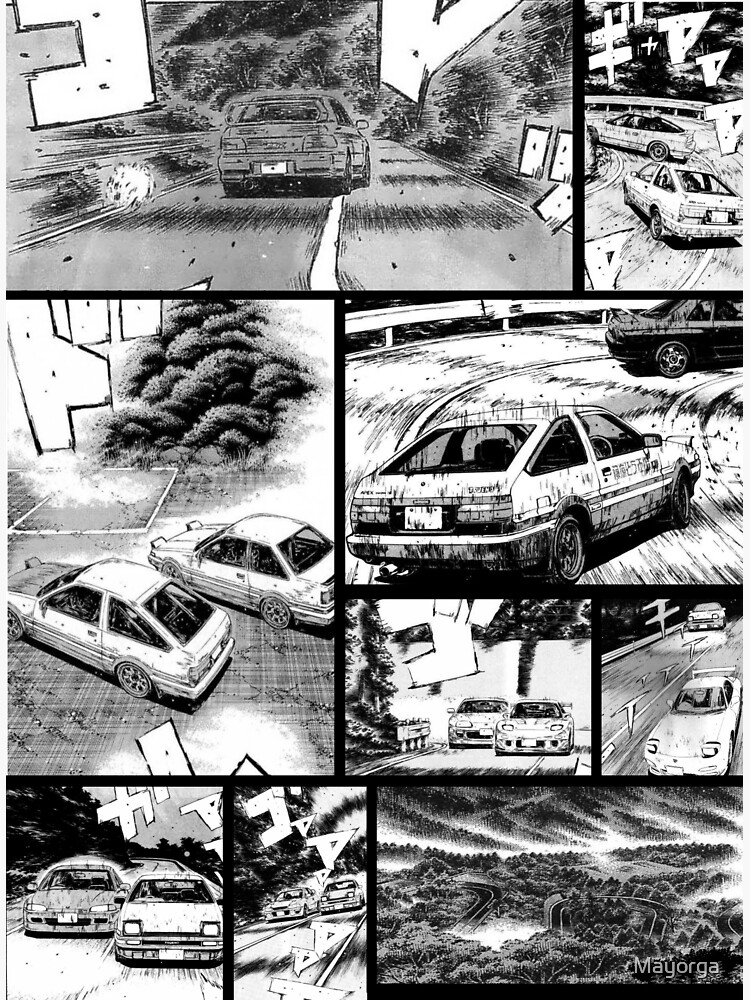 "Initial D / Racing - Manga Wall Design (Version 2)" Art Print for Sale ...
