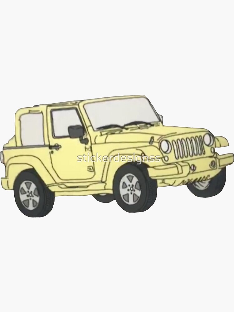 "Yellow Jeep" Sticker for Sale by stickerdesignss | Redbubble