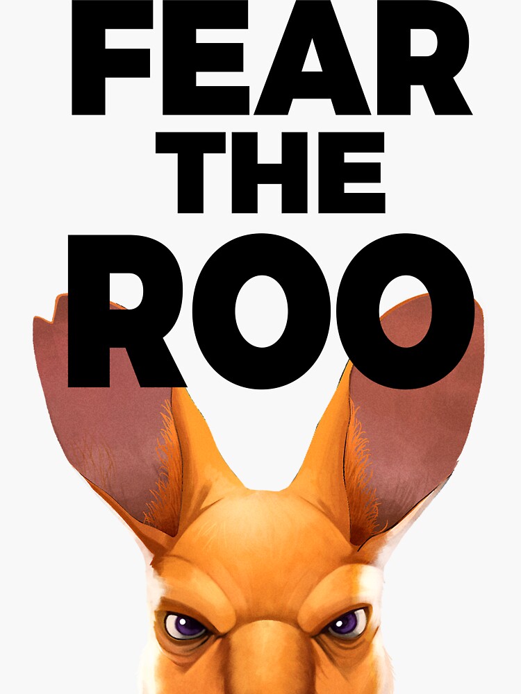"Fear the Roo white font" Sticker for Sale by RooGear | Redbubble