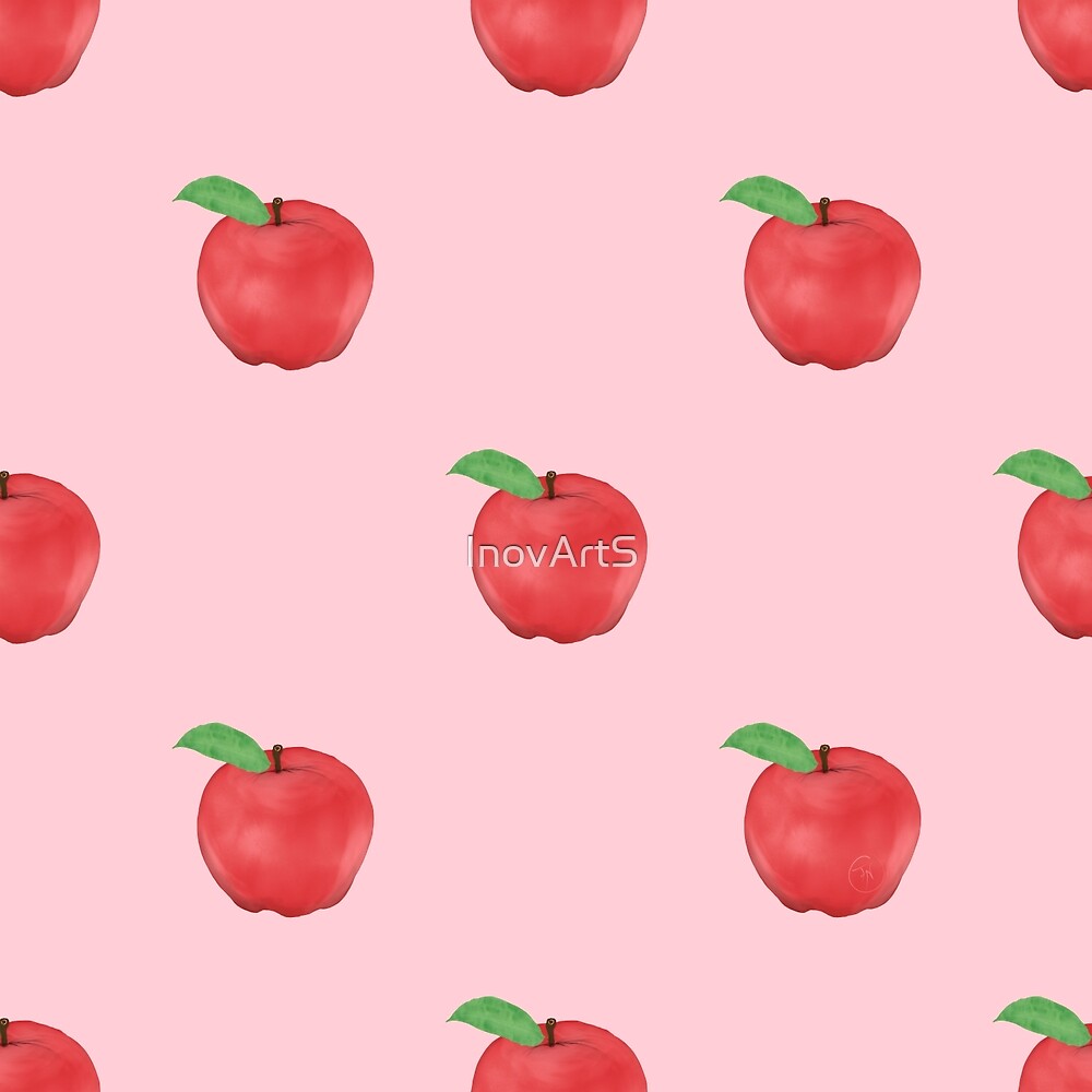 "Pretty Pink Apple Fruits Design" by InovArtS | Redbubble