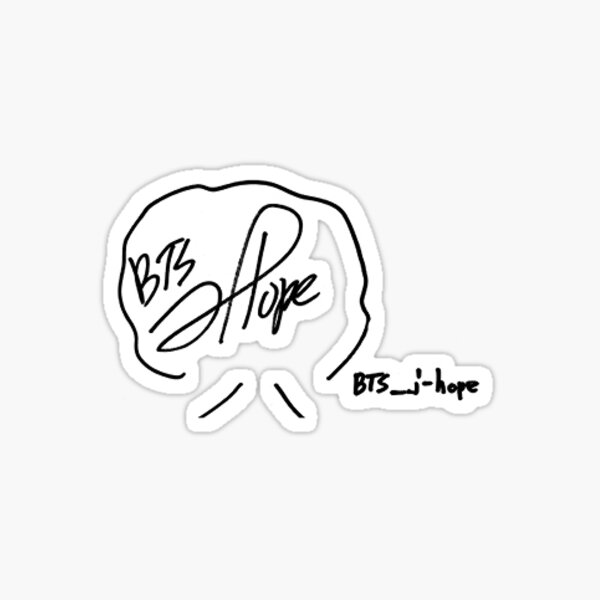 "BTS J-Hope Signature Sticker" Sticker by capxldi | Redbubble