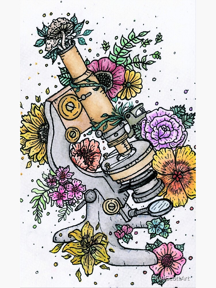 "Microscope with flowers" Poster by KatScottArt | Redbubble