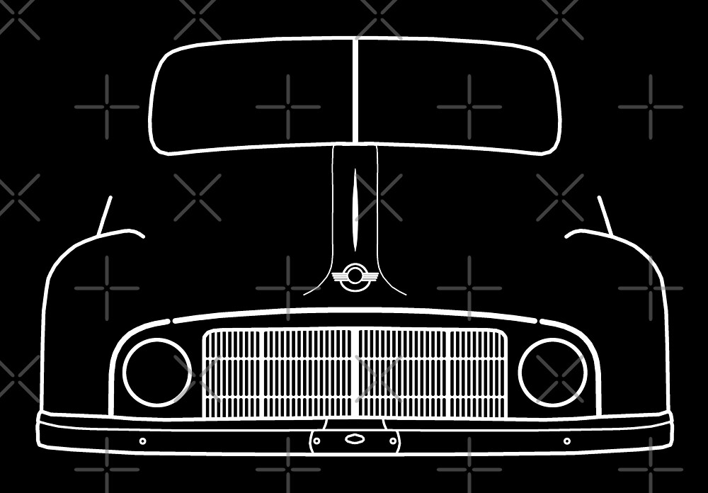 "Morris Minor MM classic car outline (white)" by soitwouldseem | Redbubble