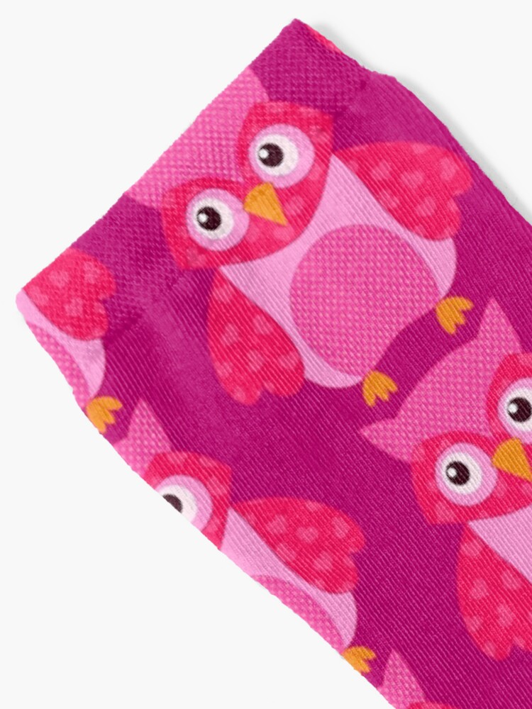 "Whimsical Pink Valentine's Day Owl | Cherie's Art Original" Socks for ...