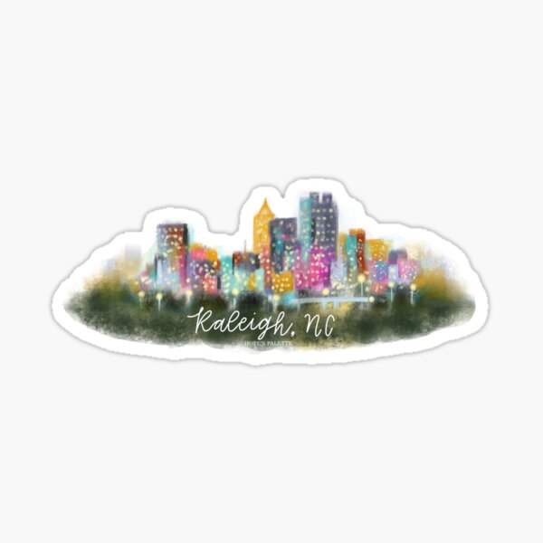"Raleigh North Carolina Skyline " Sticker by HopesPalette | Redbubble
