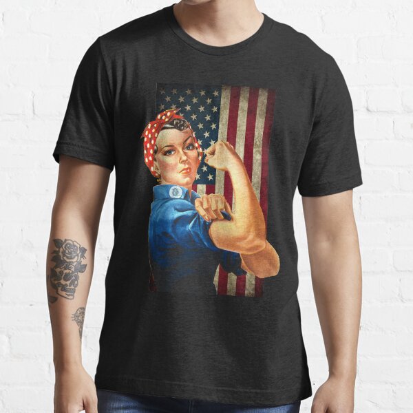 "Rosie the Riveter American Flag" T-shirt for Sale by Sneek661 ...