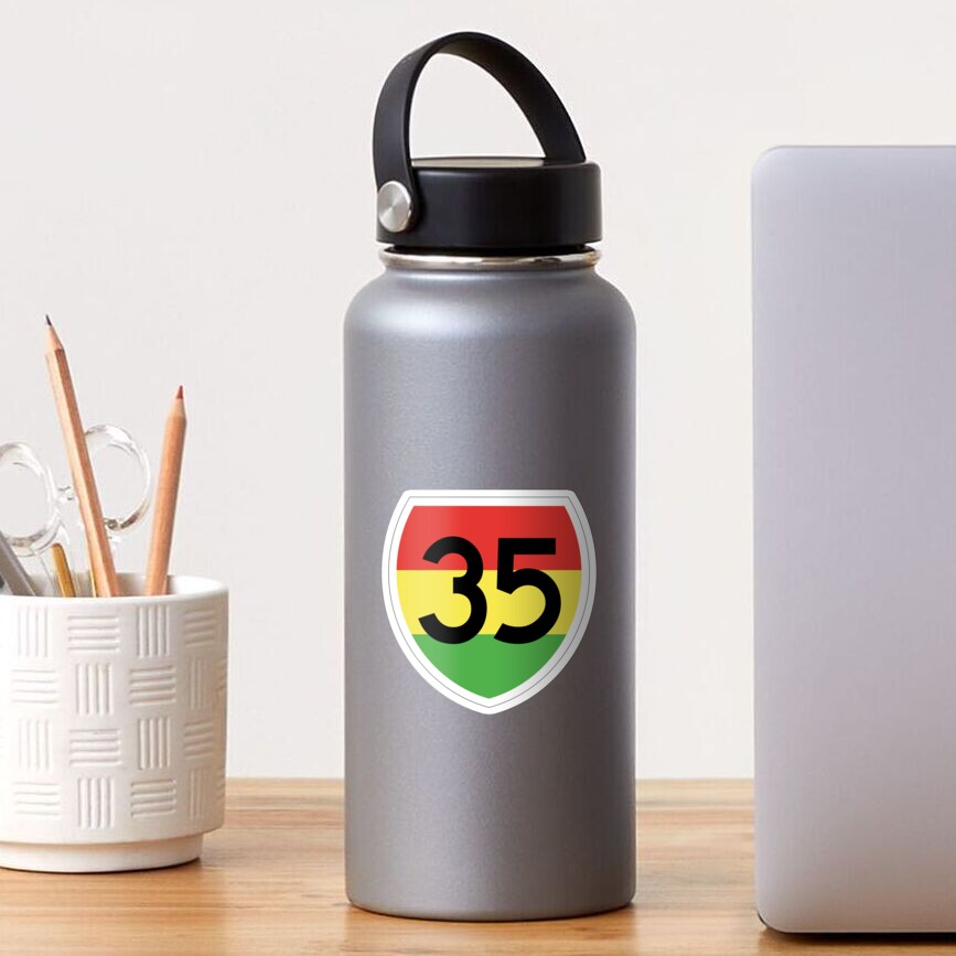 "State HIghway 35, Rasta Colours" Sticker for Sale by Kiwidom | Redbubble