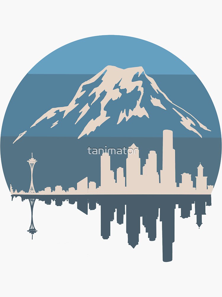 "Seattle Skyline" Sticker for Sale by tanimator | Redbubble
