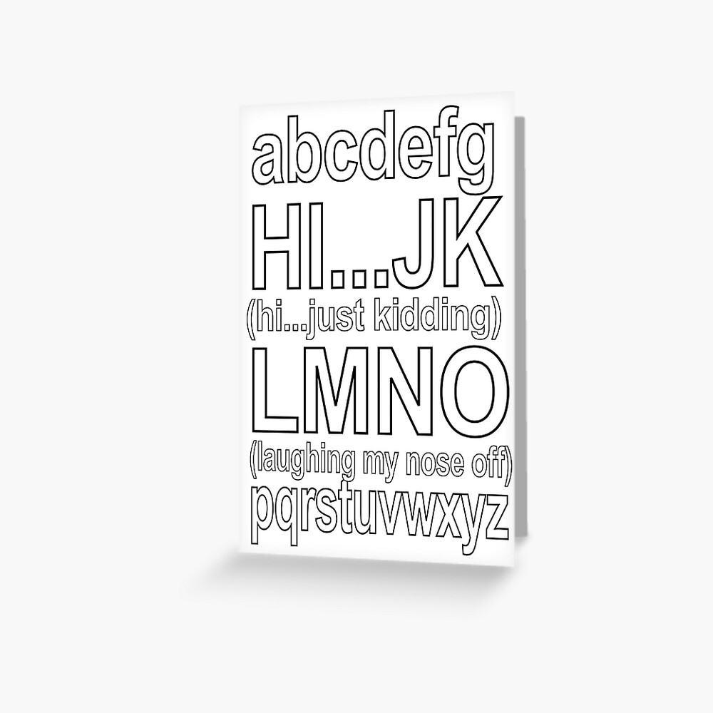 "Tik Tok Alphabet HI JK LMNO" Greeting Card for Sale by tori-designs ...