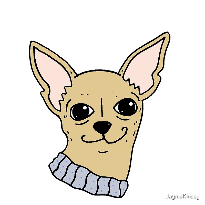 "Smug Chihuahua Doodle Sticker" by JaymeKinsey | Redbubble