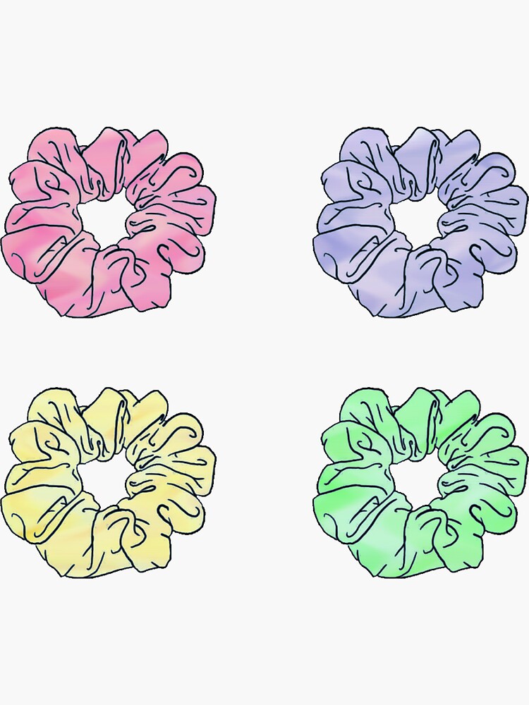 "Tie-Dye Scrunchie Sticker Set" Sticker for Sale by caitlinarsen ...