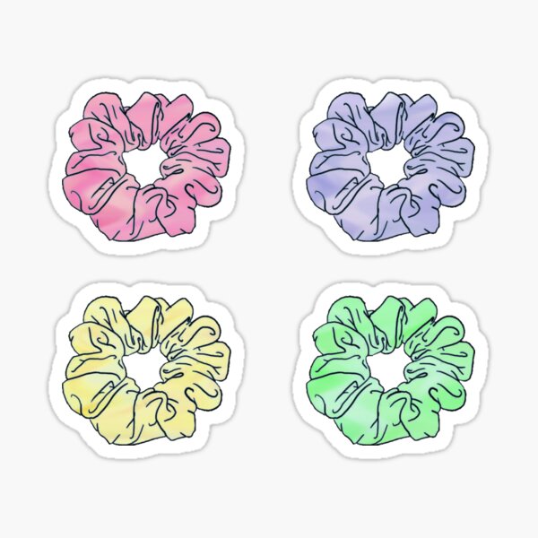 "Tie-Dye Scrunchie Sticker Set" Sticker for Sale by caitlinarsen ...
