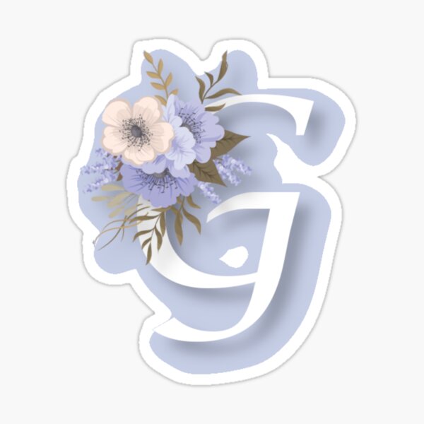 " Floral Initial Capital G Monogram Sticker " Sticker for Sale by ...