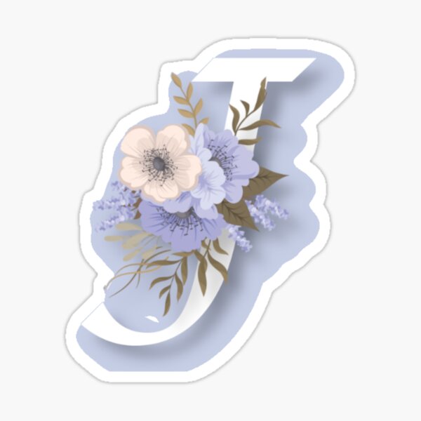 " Floral Initial Capital J Monogram Sticker " Sticker for Sale by ...
