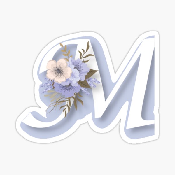 " Floral Initial Capital M Monogram Sticker " Sticker by RosalieReeves ...