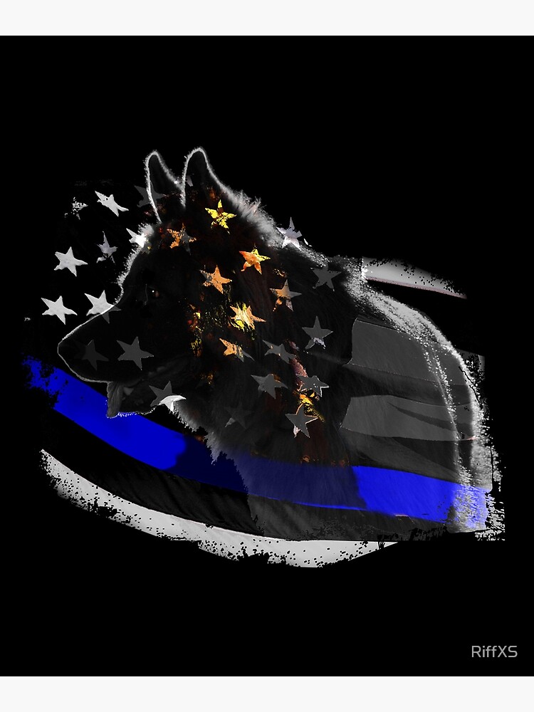 "Thin Blue Line American Flag K9 German Shepherd" Poster for Sale by ...
