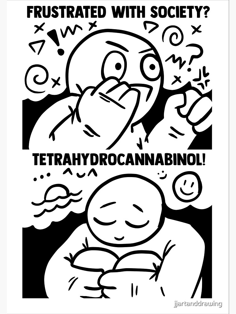 "funny anger management educational drawing. THC, cannabis ...