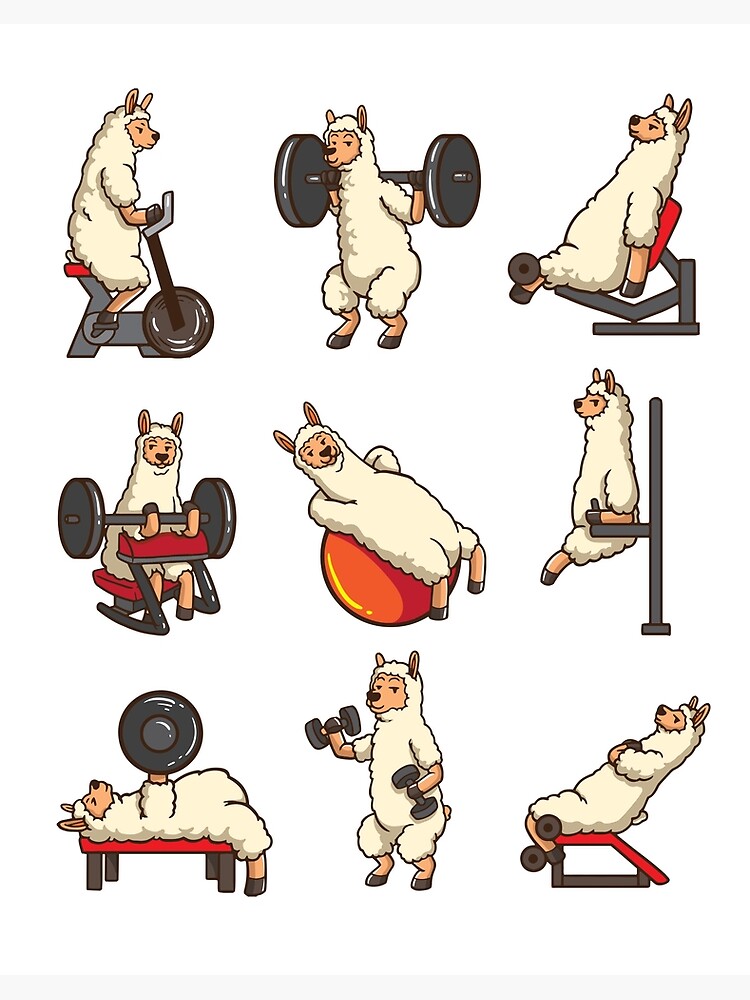"Workout Llama No Prob-llama T-Shirt" Art Board Print for Sale by reddrive88 | Redbubble